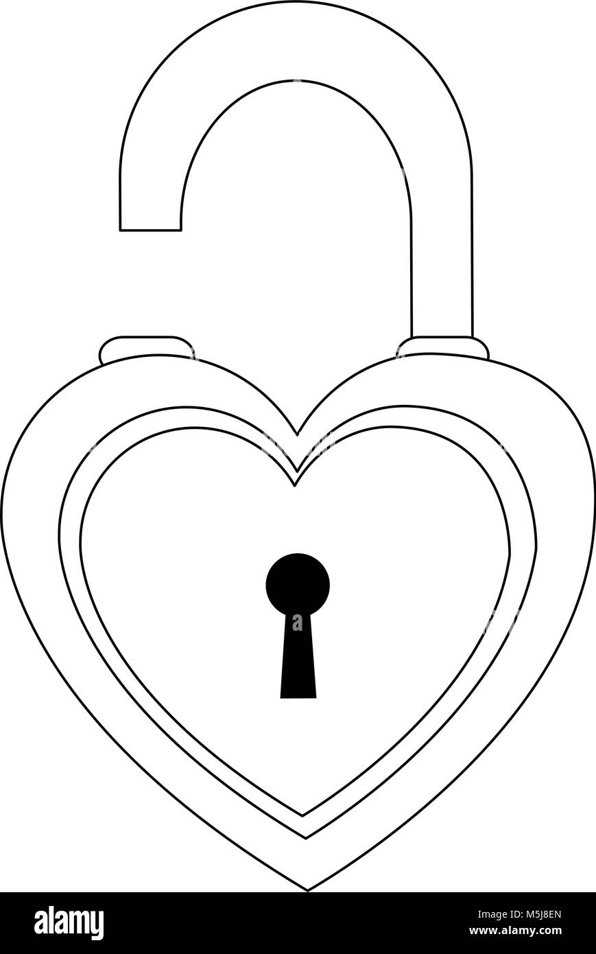 Padlock heart shaped Stock Vector Image & Art - Alamy