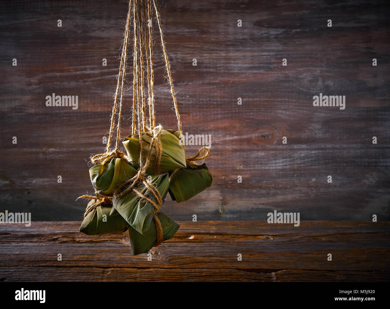 Zongzi Glutinous sticky Rice Dumplings recipe wrap with bamboo leaves ...