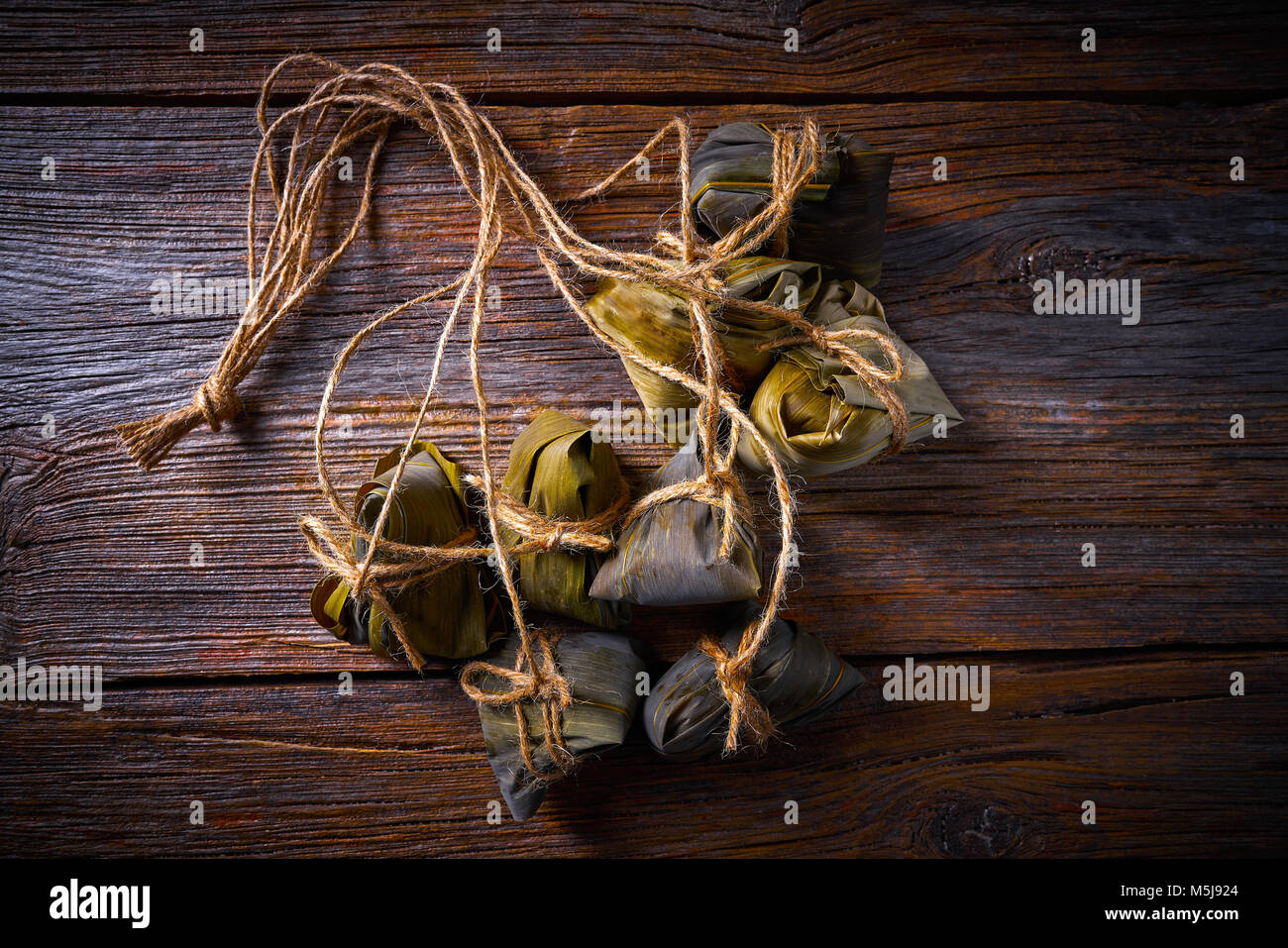 Zongzi Glutinous sticky Rice Dumplings recipe wrap with bamboo leaves ...