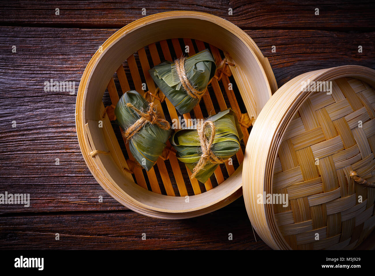 Zongzi Glutinous sticky Rice Dumplings recipe wrap with bamboo leaves ...