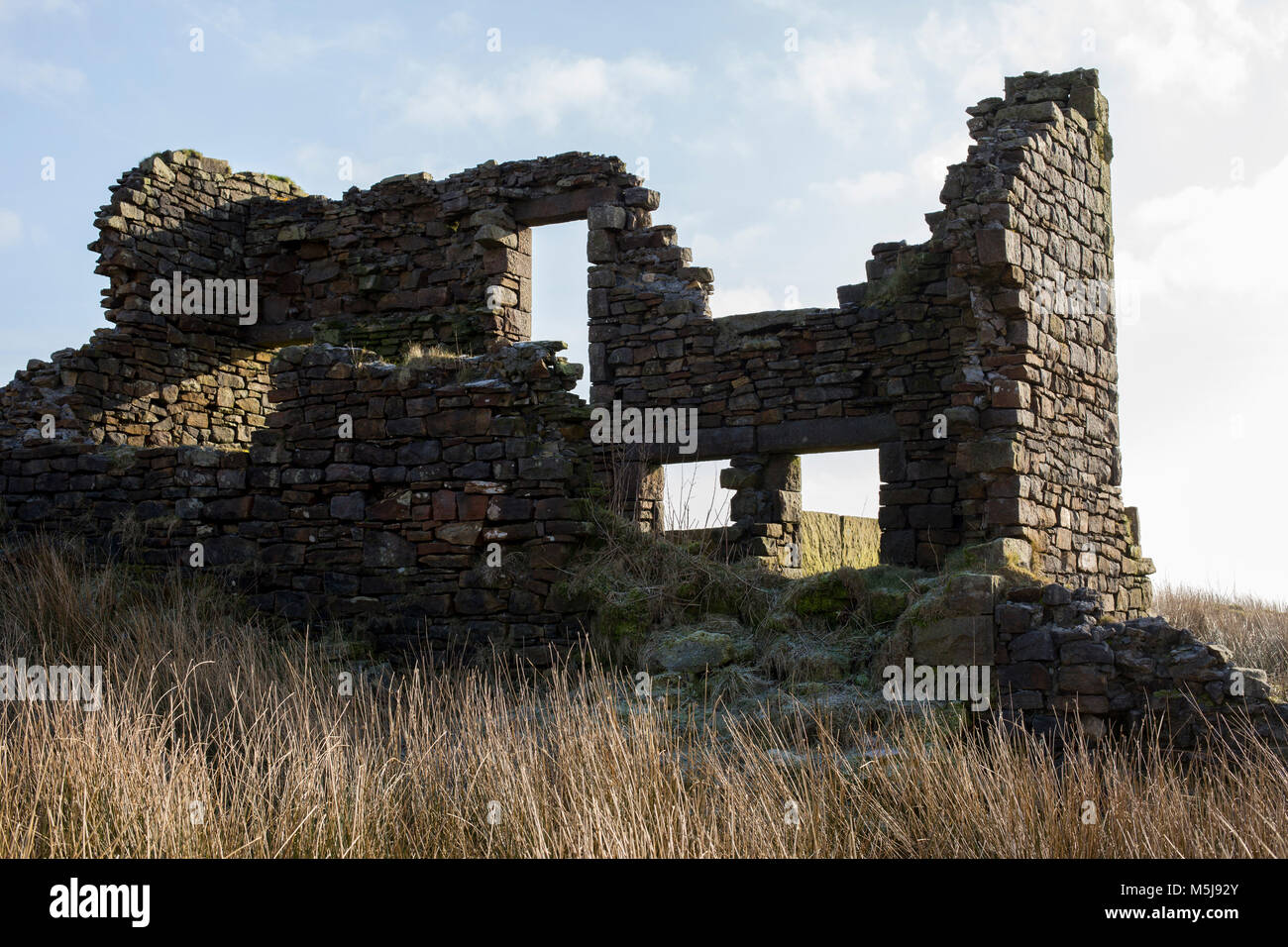 Ruined Farmhouse on Longworth moor, Turton Moor in the West Pennine ...