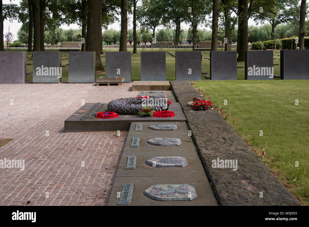 View of memorial at the Comrades Grave in the Langemark German war ...