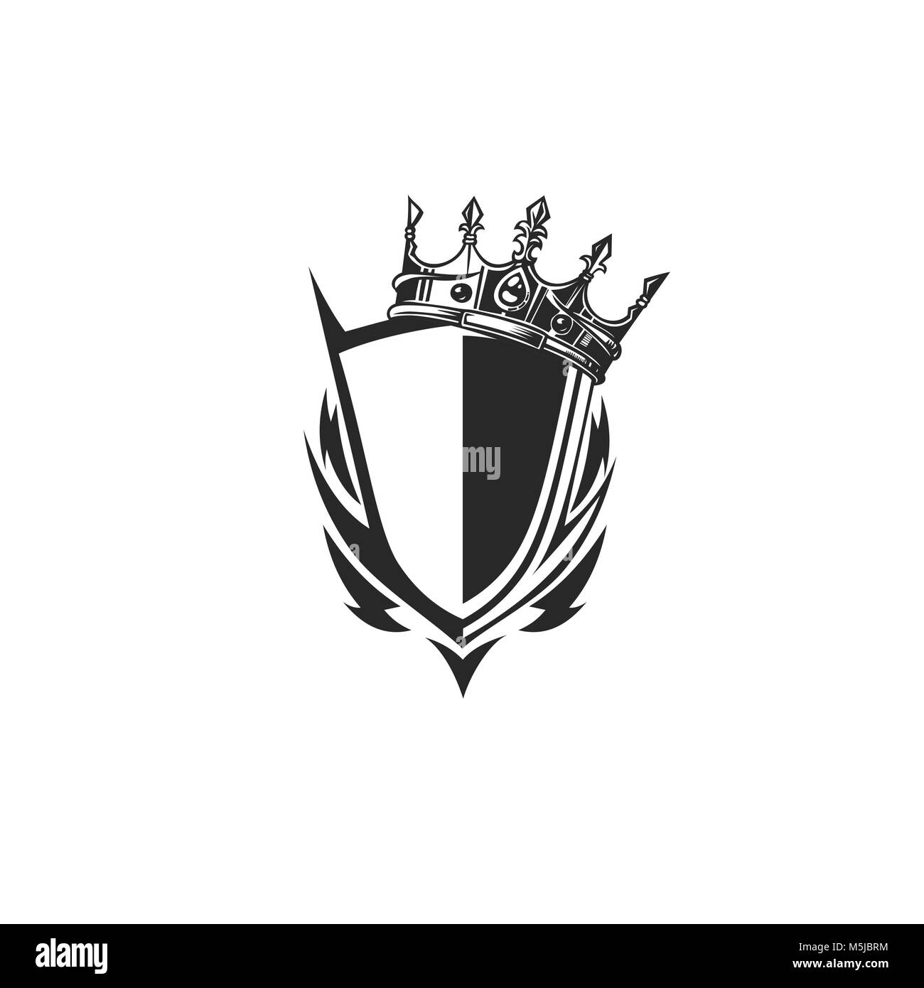 Black And White Shield Logo