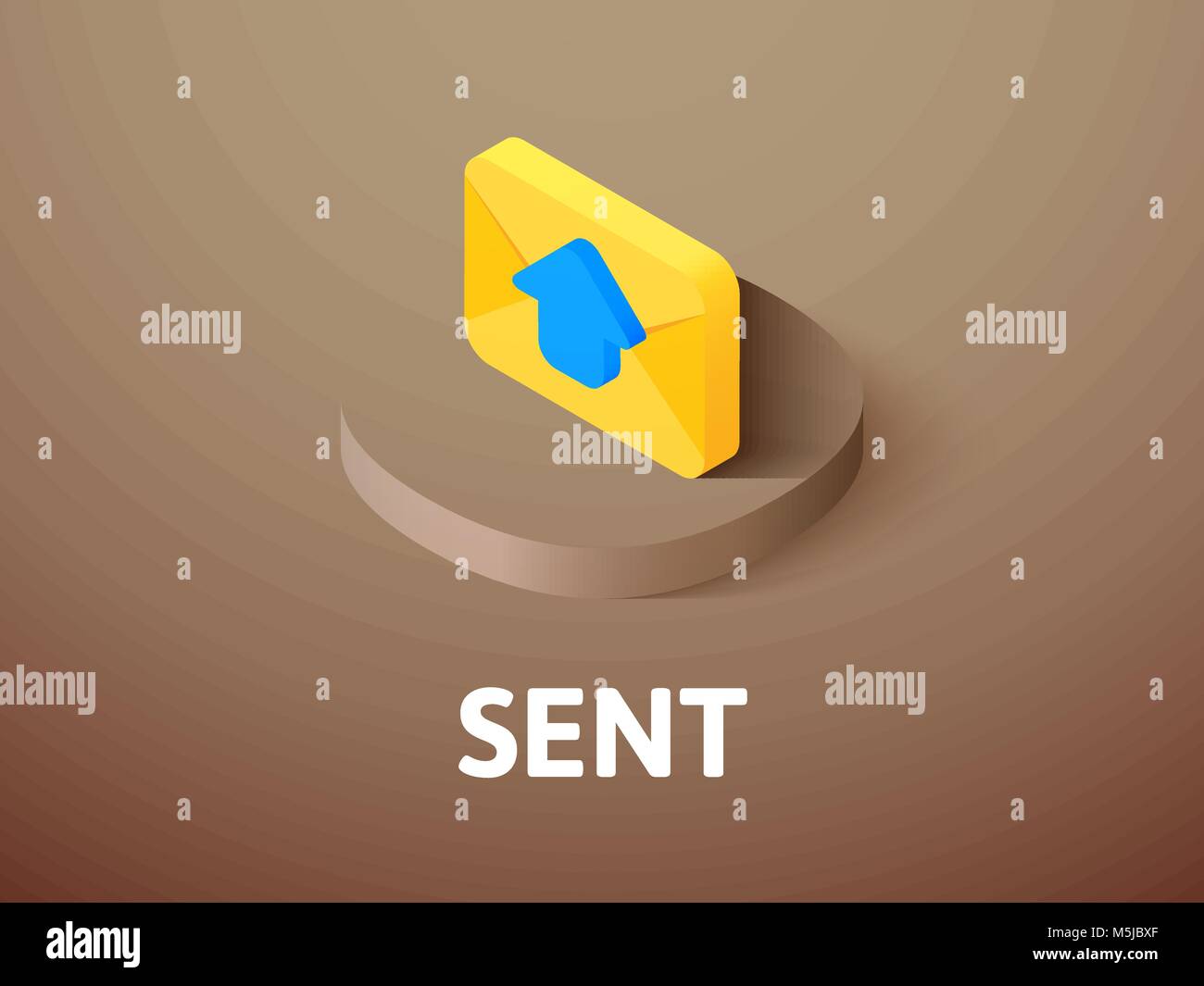 Sent isometric icon, isolated on color background Stock Vector Image ...