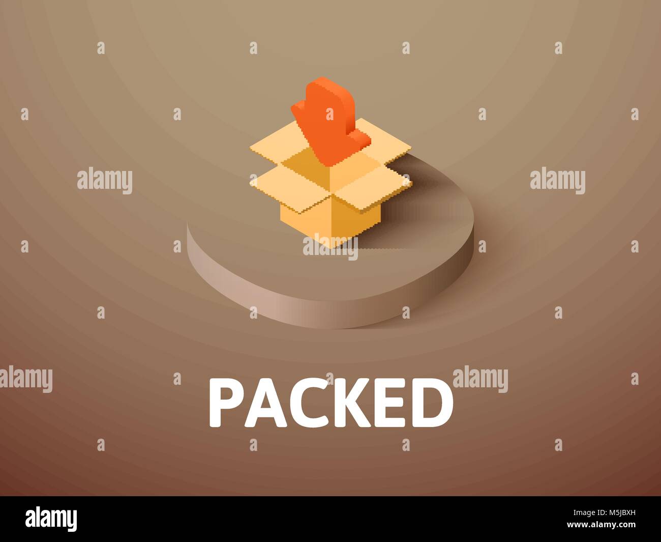 Packed isometric icon, isolated on color background Stock Vector Image ...