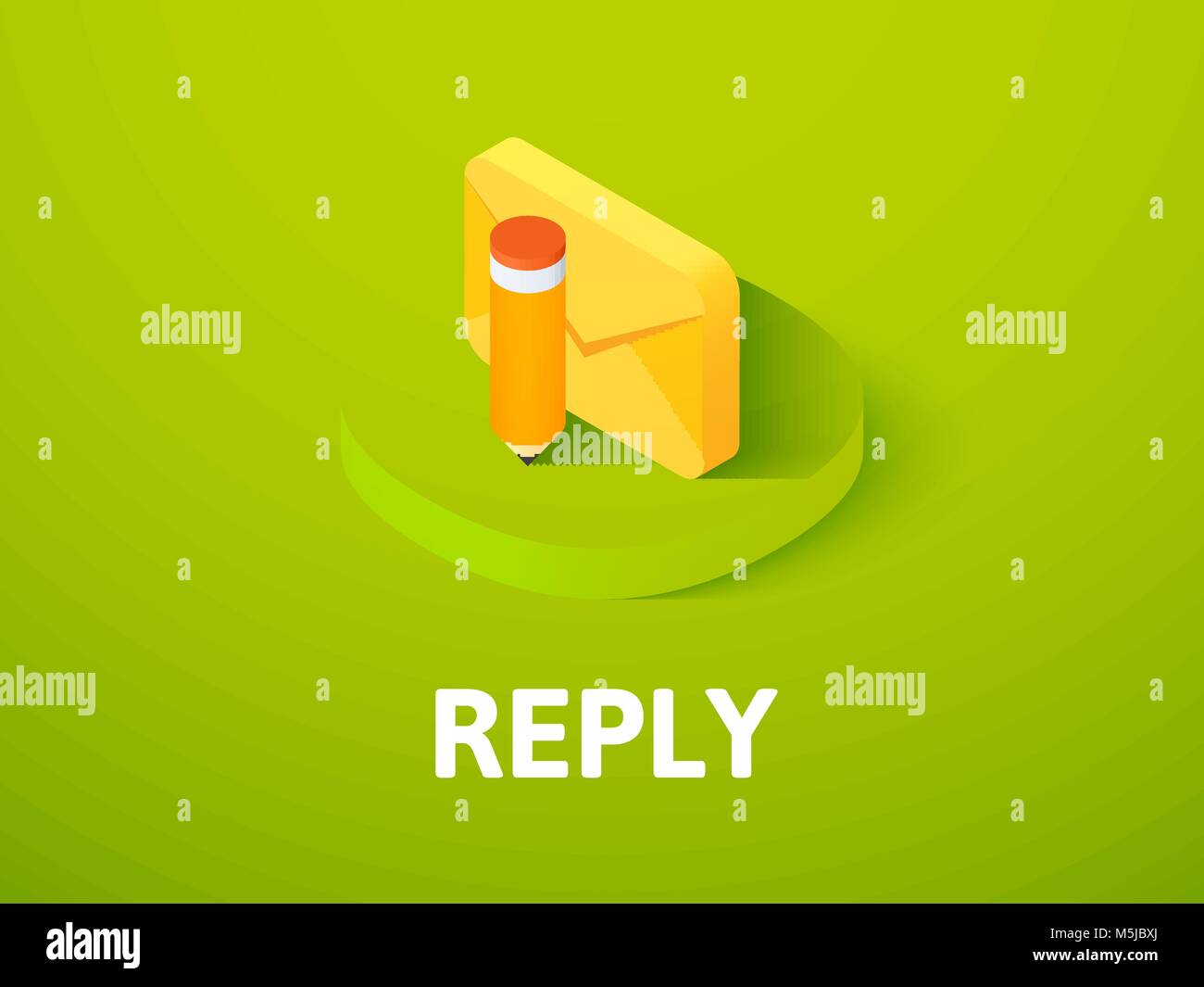 Reply isometric icon, isolated on color background Stock Vector Image ...