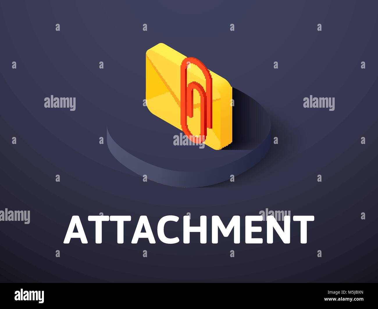 Attachment isometric icon, isolated on color background Stock Vector ...