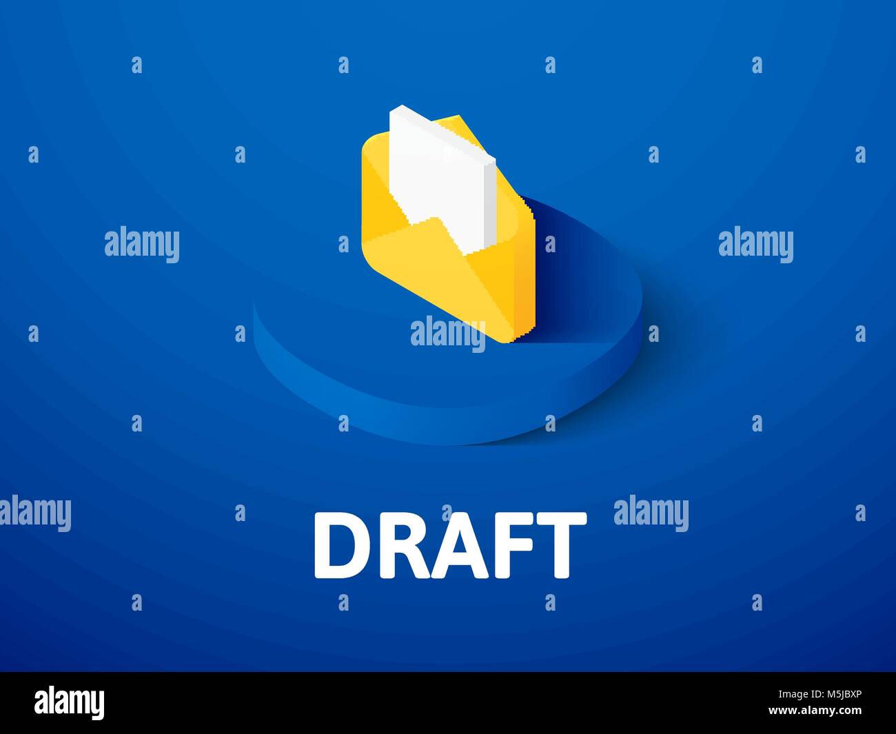 Draft isometric icon, isolated on color background Stock Vector Image ...