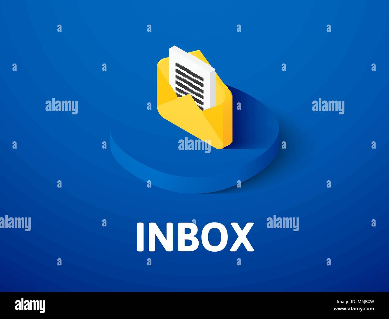 Inbox isometric icon, isolated on color background Stock Vector Image ...