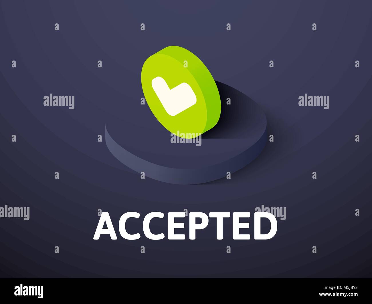 Accepted isometric icon, isolated on color background Stock Vector ...