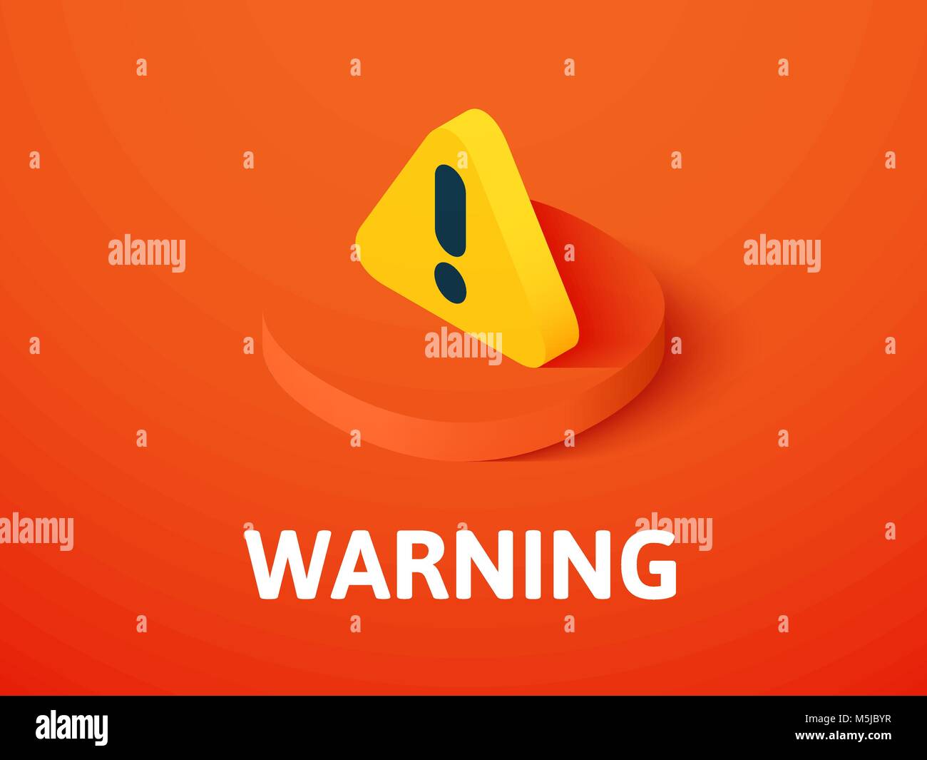 Warning isometric icon, isolated on color background Stock Vector Image ...