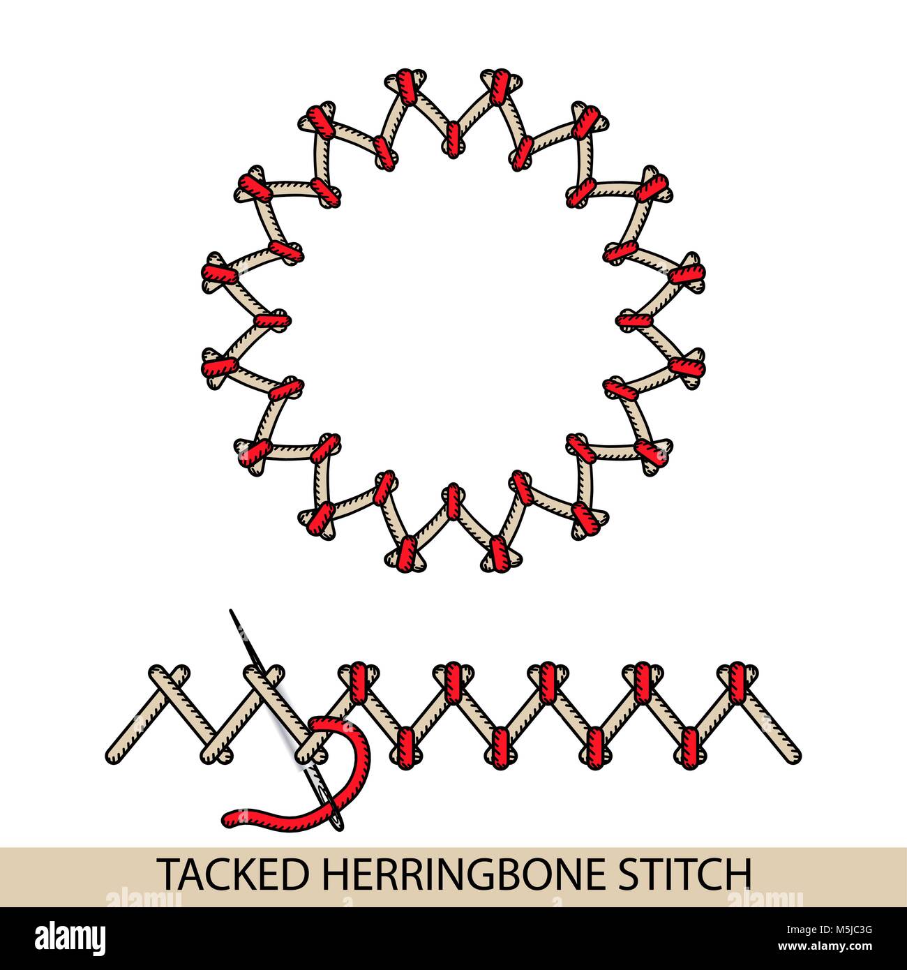 Stitches blanket stich type vector. Collection of thread hand ...