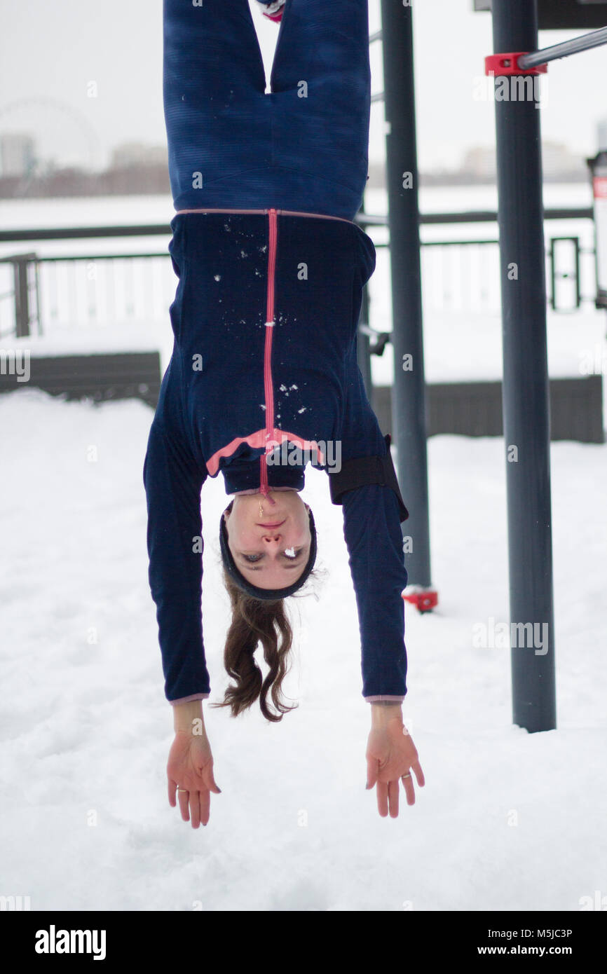 Woman Hanging Upside Down High Resolution Stock Photography and Images ...