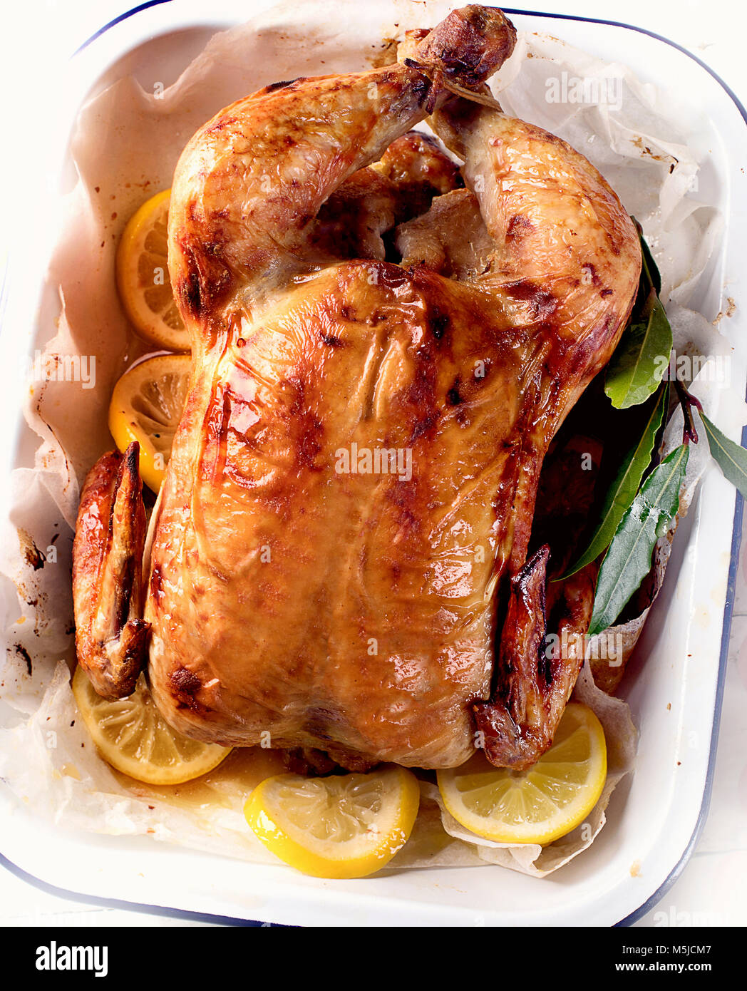 Homemade Lemon Whole Chicken. Top view Stock Photo - Alamy