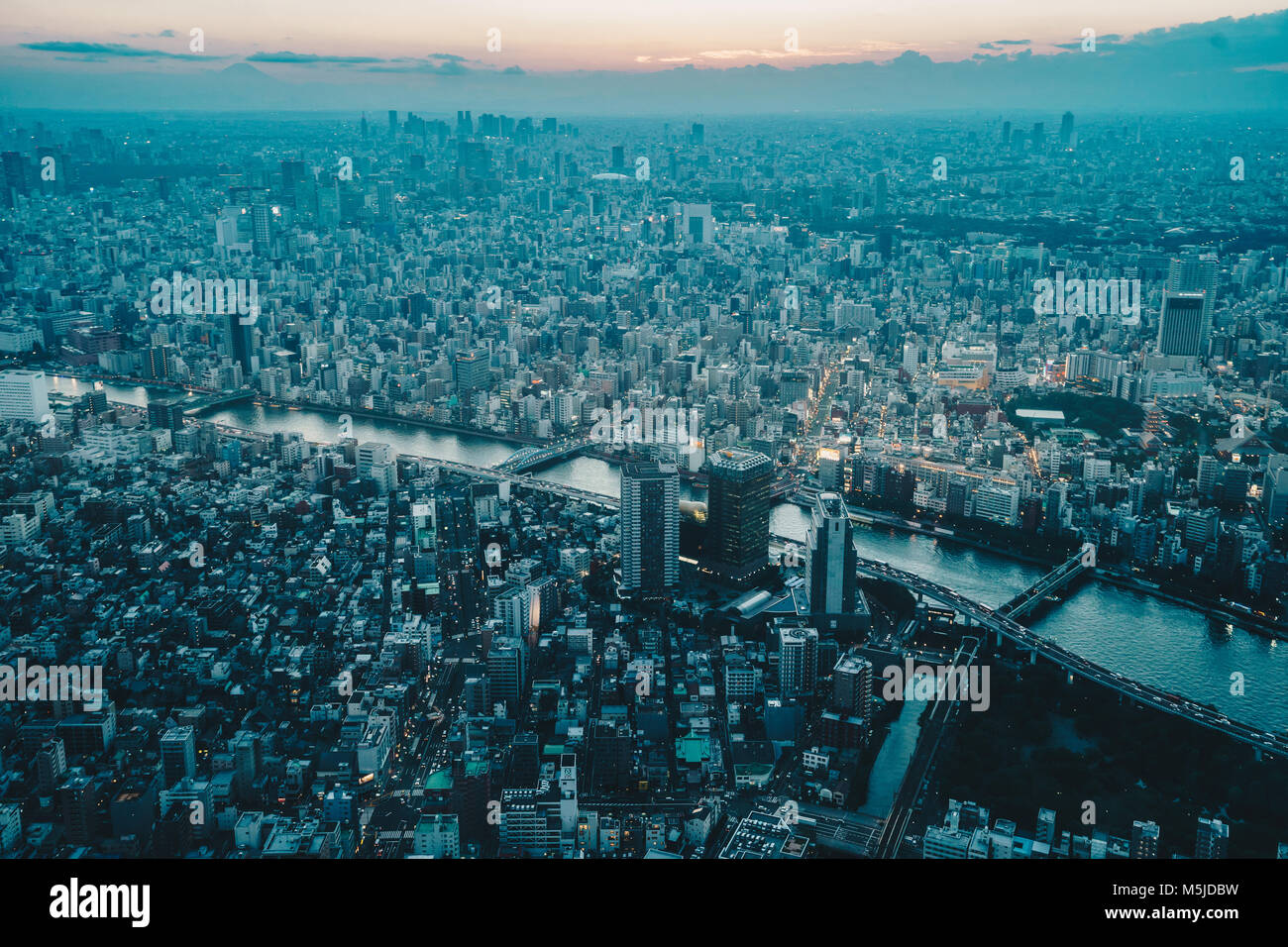 Tokyo from above at sunset. Tokyo city, Japan Stock Photo - Alamy