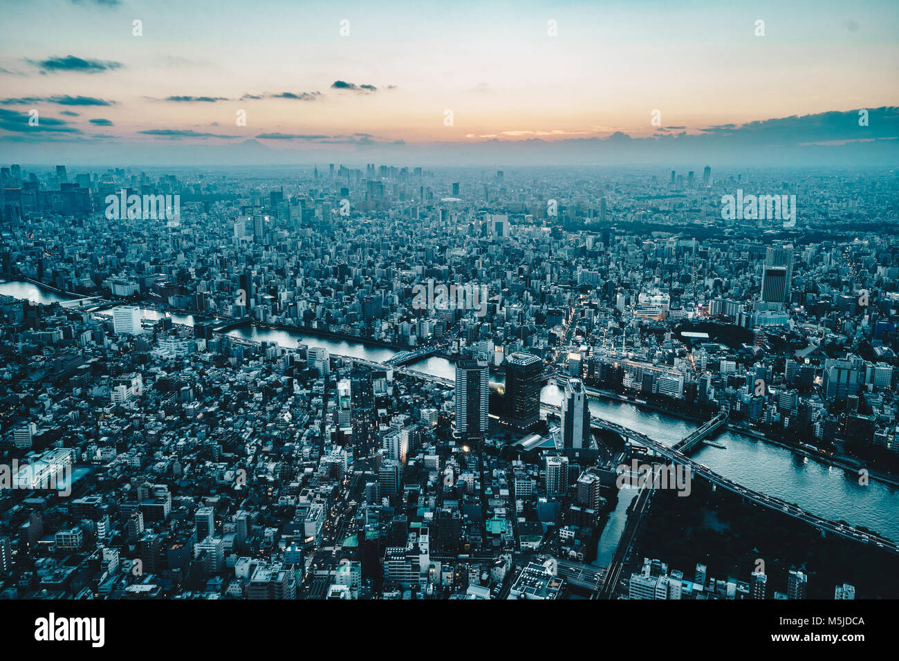Tokyo from above at sunset. Tokyo city, Japan Stock Photo - Alamy
