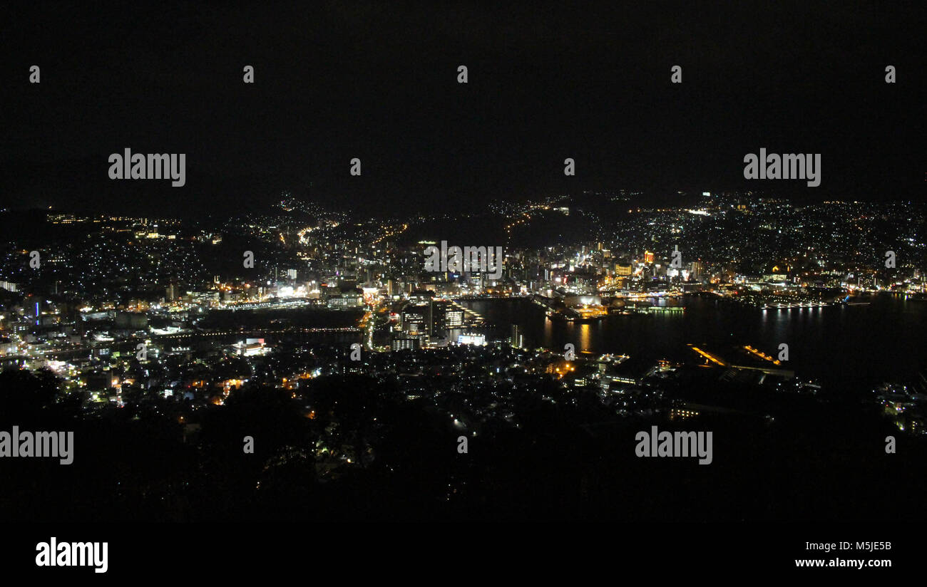 The night view from Mount Inasa. Taken in Nagasaki, Japan, February ...
