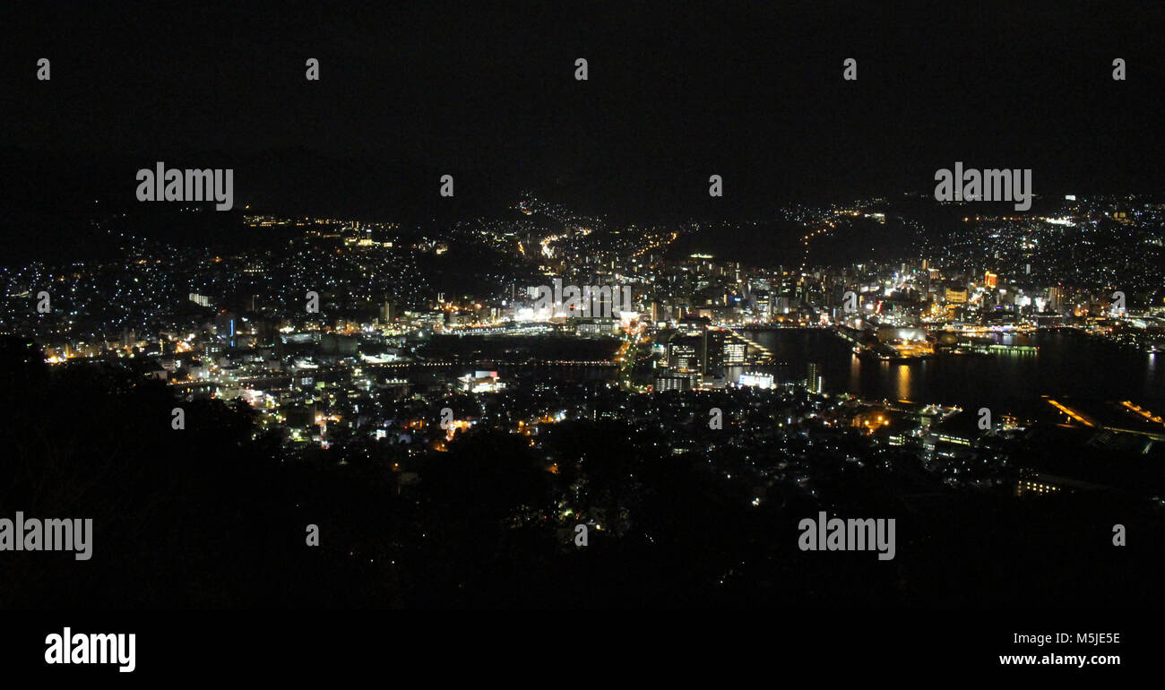 The night view from Mount Inasa. Taken in Nagasaki, Japan, February ...