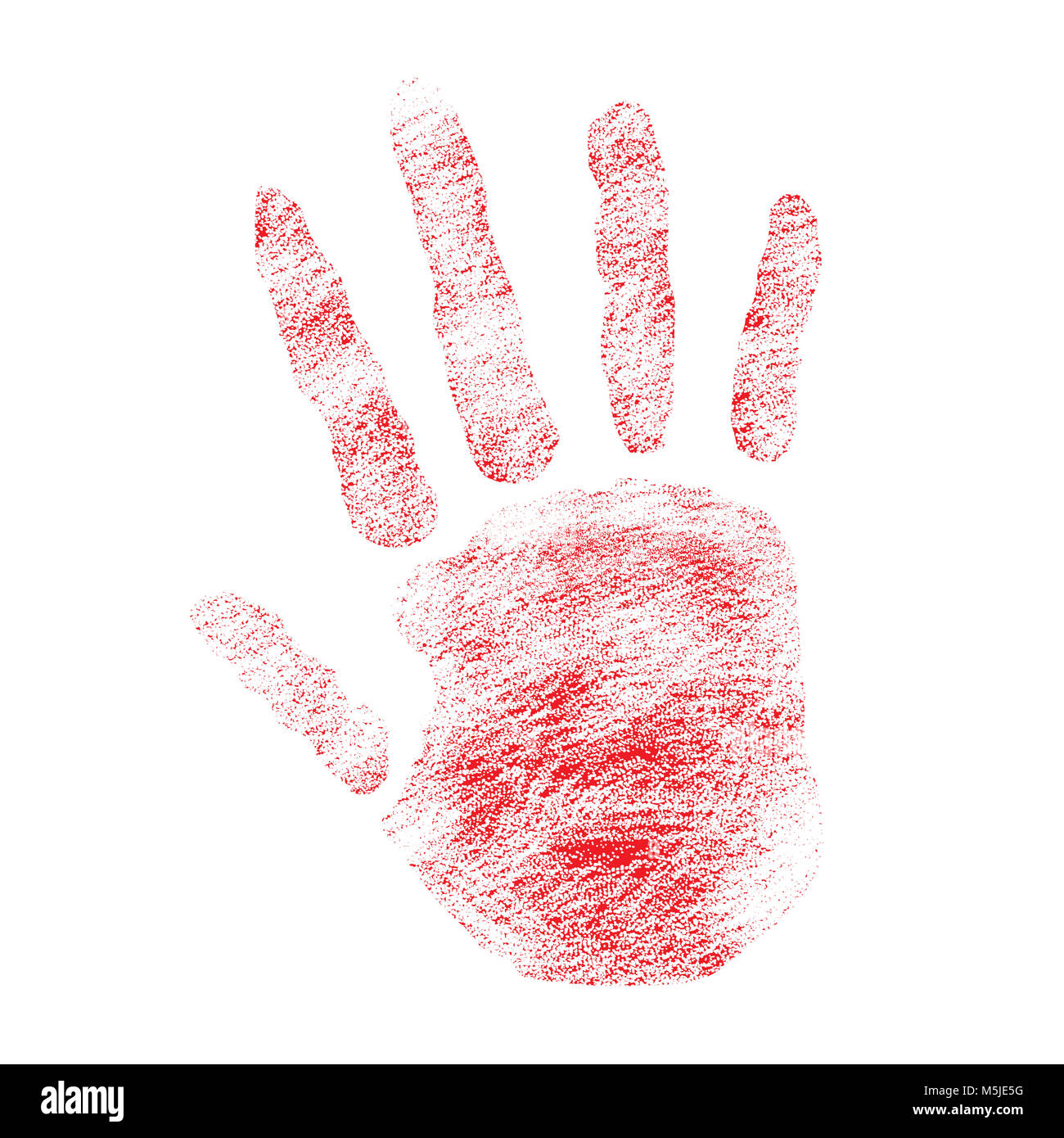 red fingerprint on white background Stock Photo - Alamy