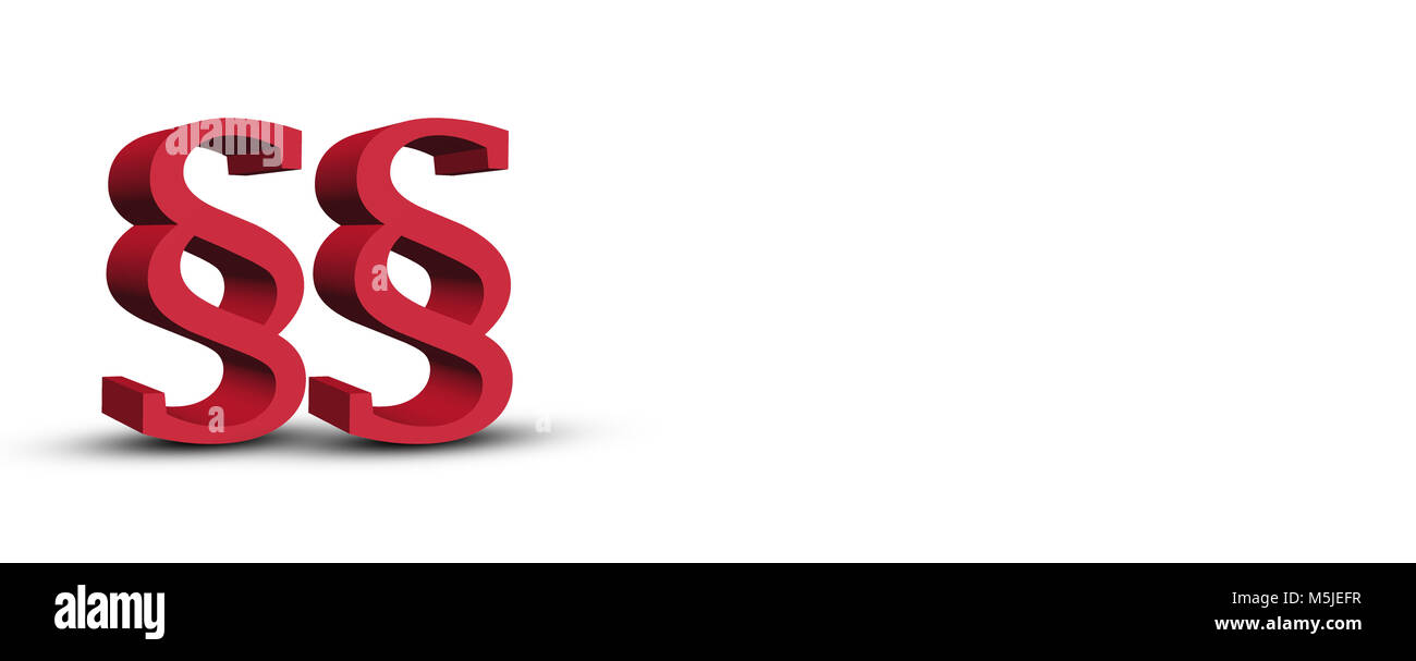 red double paragraph symbol on white background - 3d rendering Stock ...