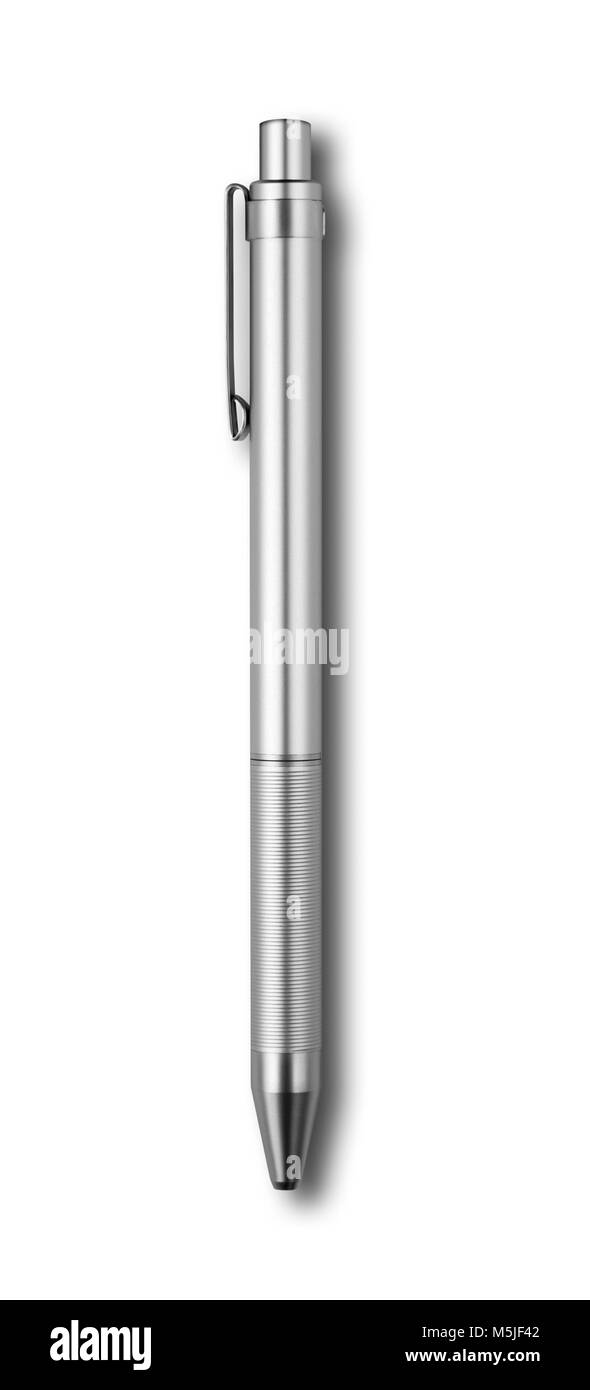 Steel metal pen isolated on white background Stock Photo - Alamy