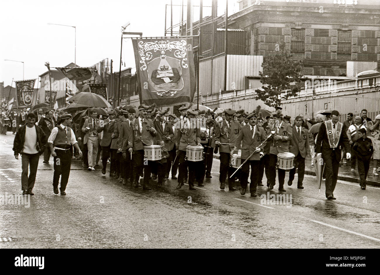 Black & white images showing the 12th of July in North Belfast ...