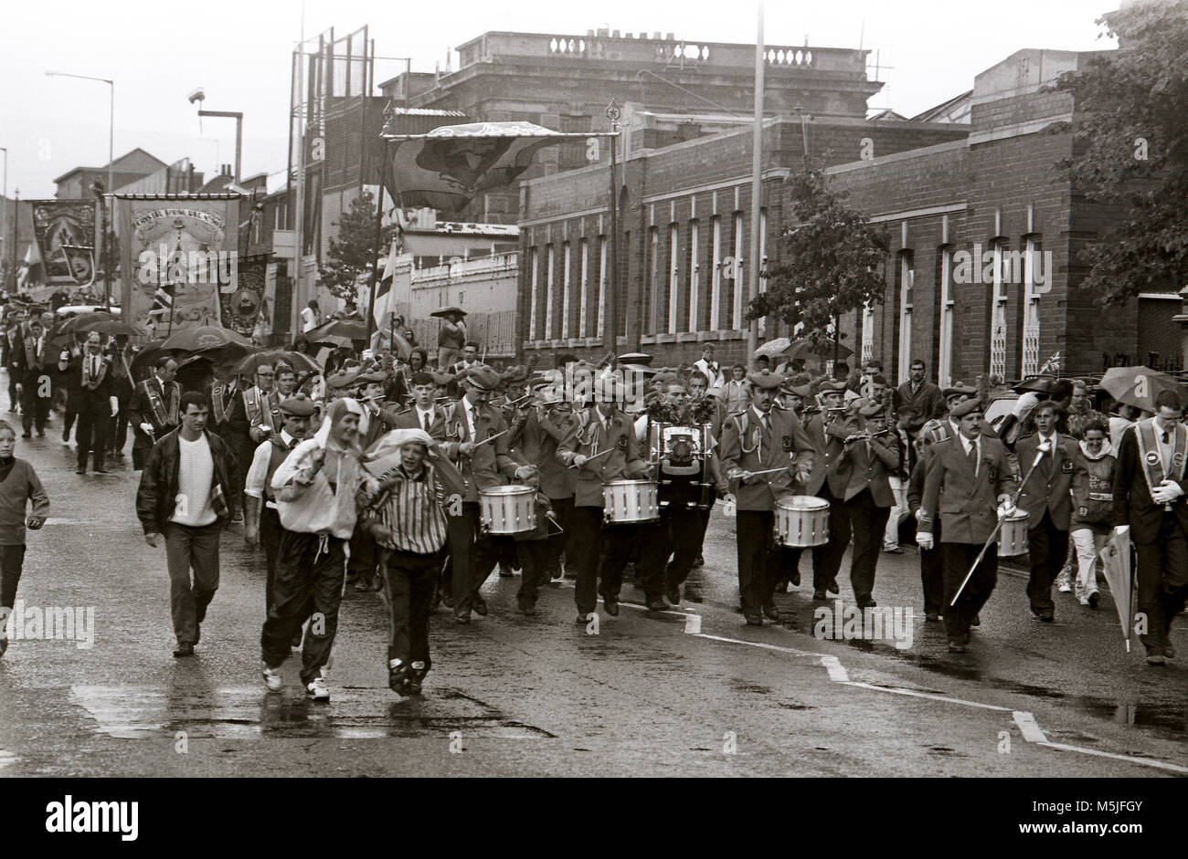 Black & white images showing the 12th of July in North Belfast ...