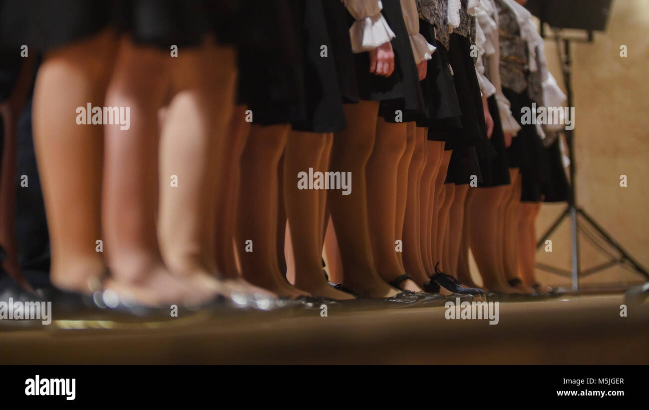 Children girls choir - rehearsal of Academic Song Stock Photo - Alamy