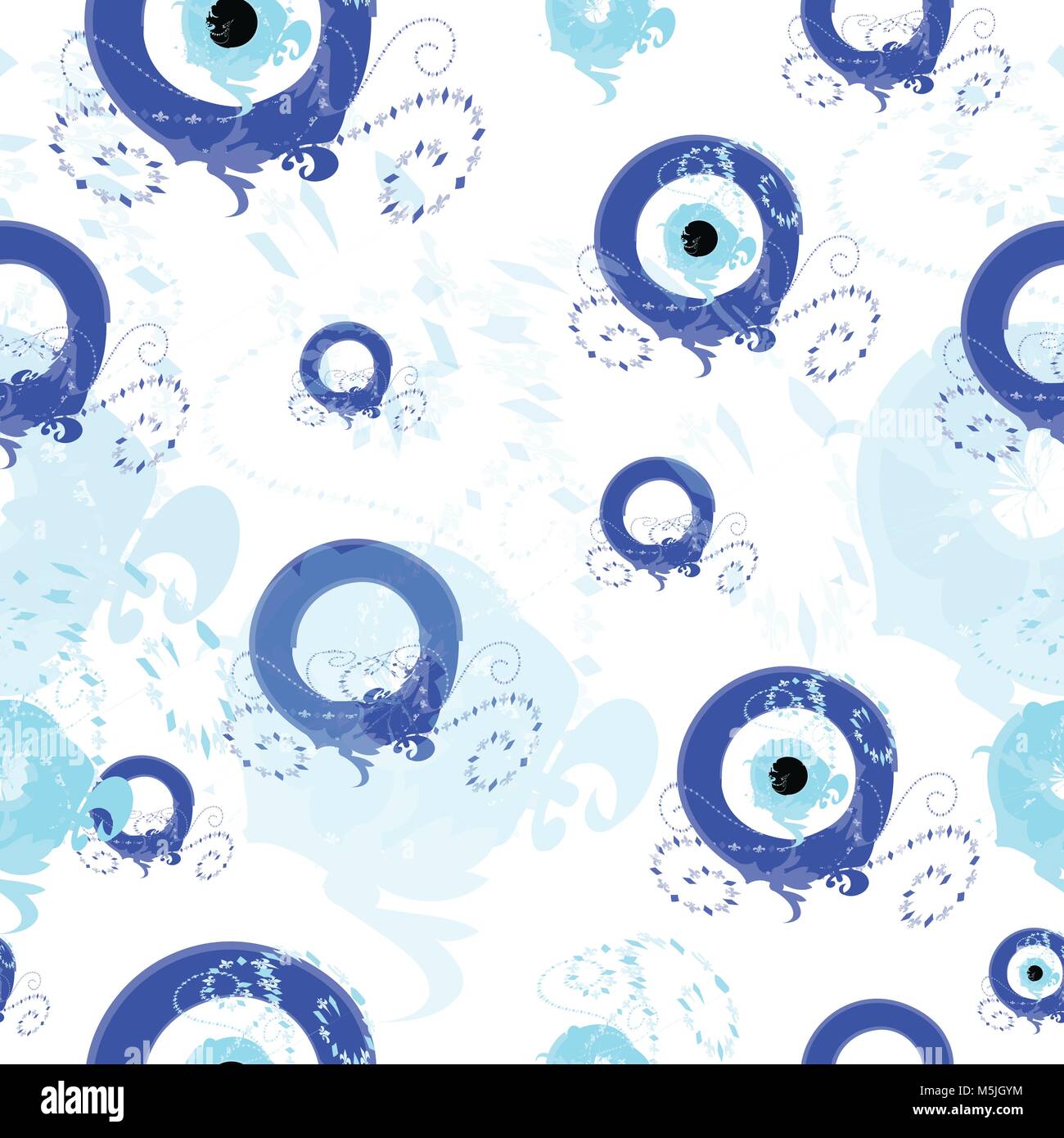seamless tileable pattern with blue greek evil eye Stock Vector Image ...