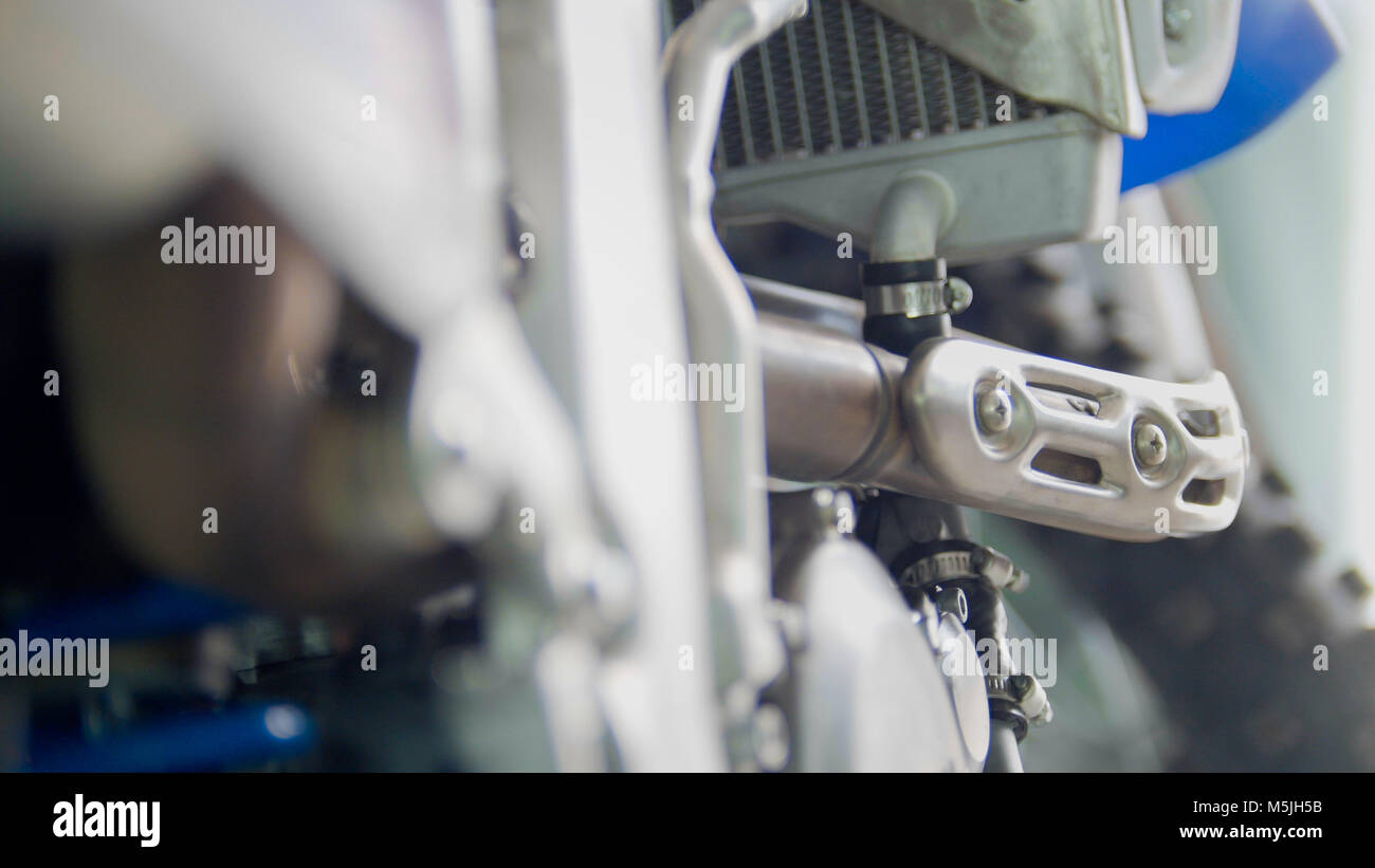 Engine of enduro motorcycle, close up Stock Photo - Alamy