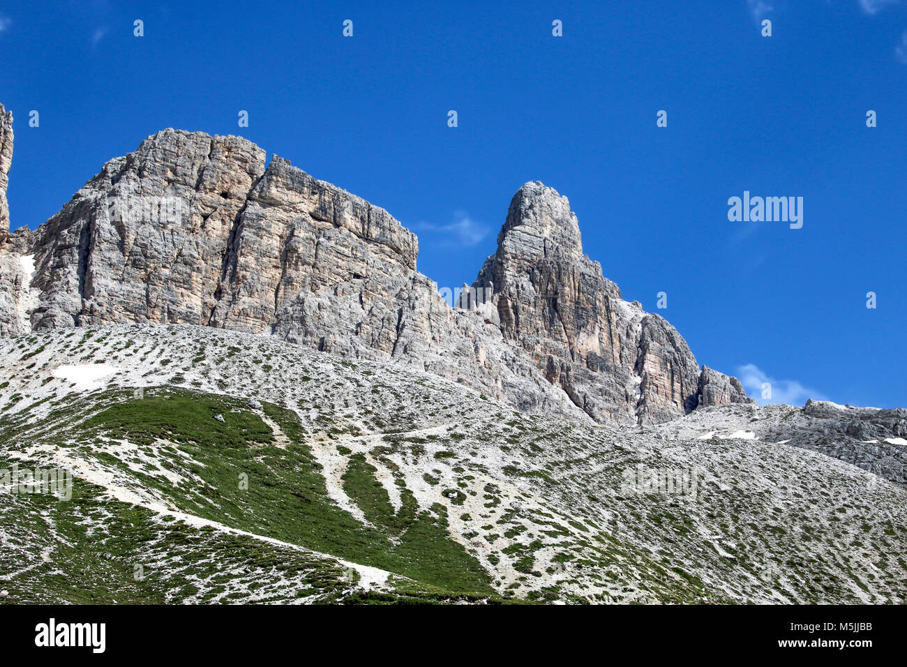 Along the walk Tre Cime di Laveredo trail, three of the most famous ...