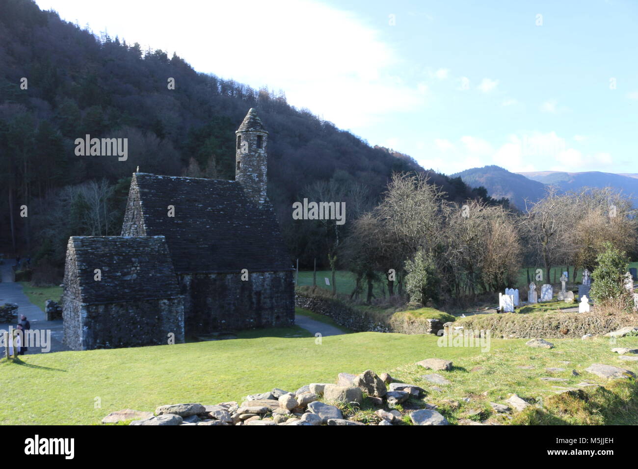 GLENDALOUGH, IRELAND - February 20 2018: The ancient cemetery in ...