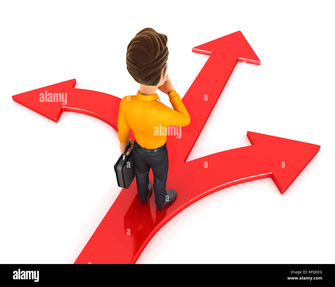 3d man three choices, illustration with isolated white background Stock ...