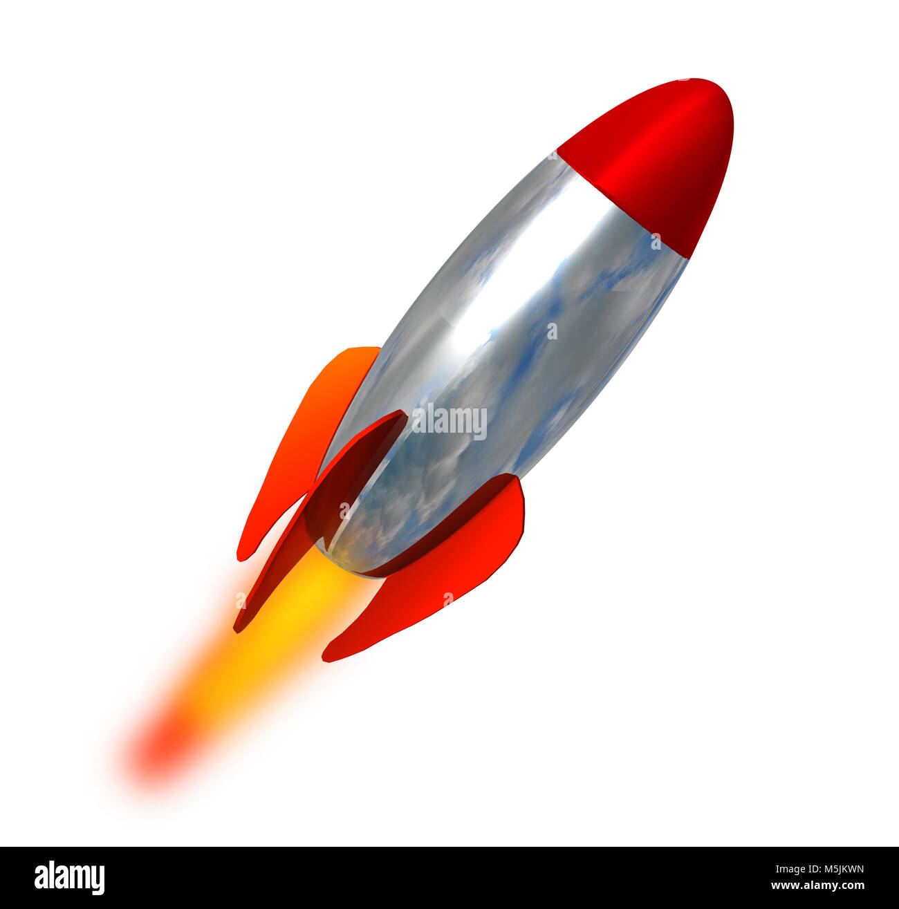 rocket launch leadership success market red head - 3d rendering Stock ...