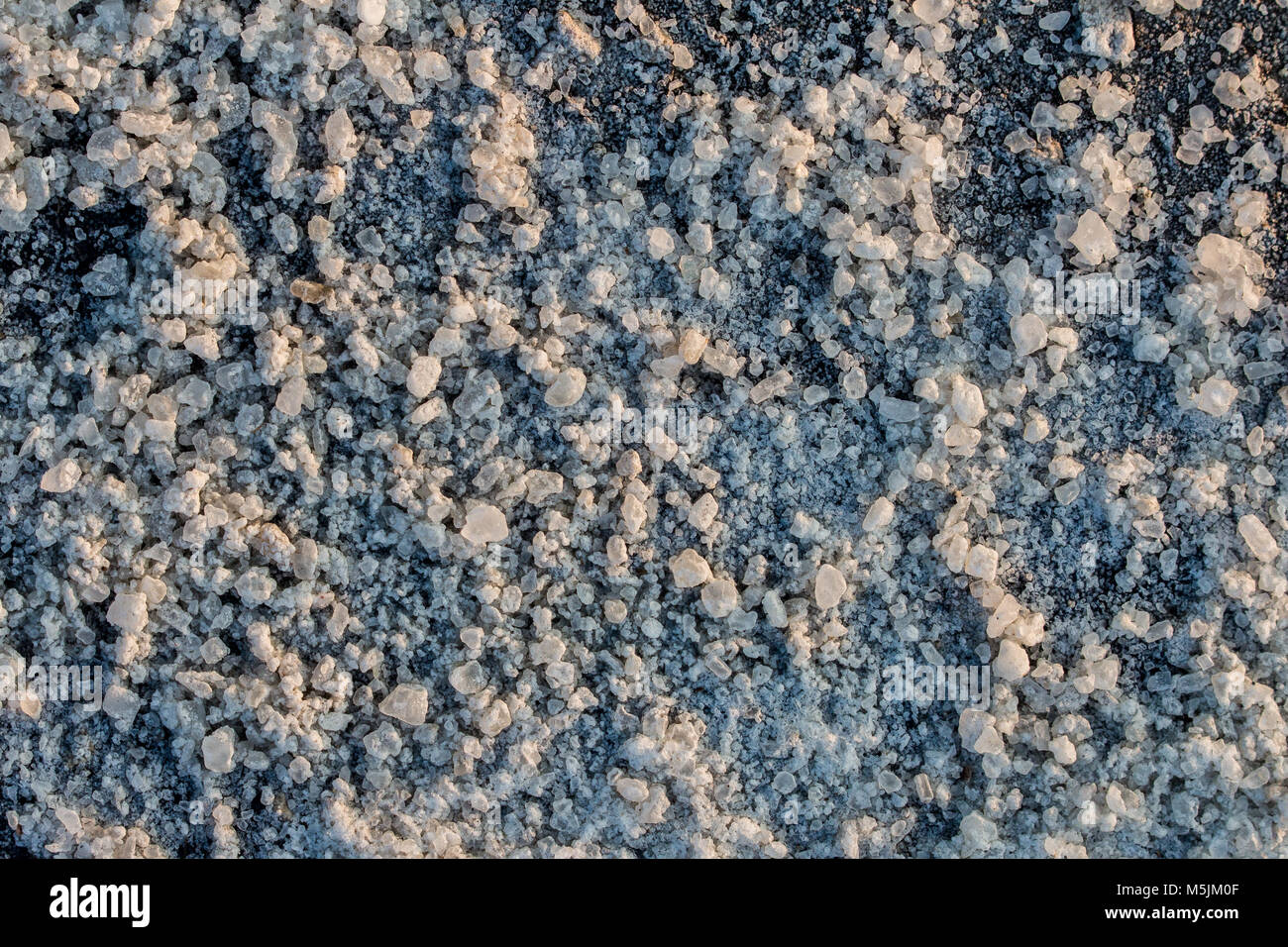 Road salt crystals detailed close up texture pattern background Stock ...