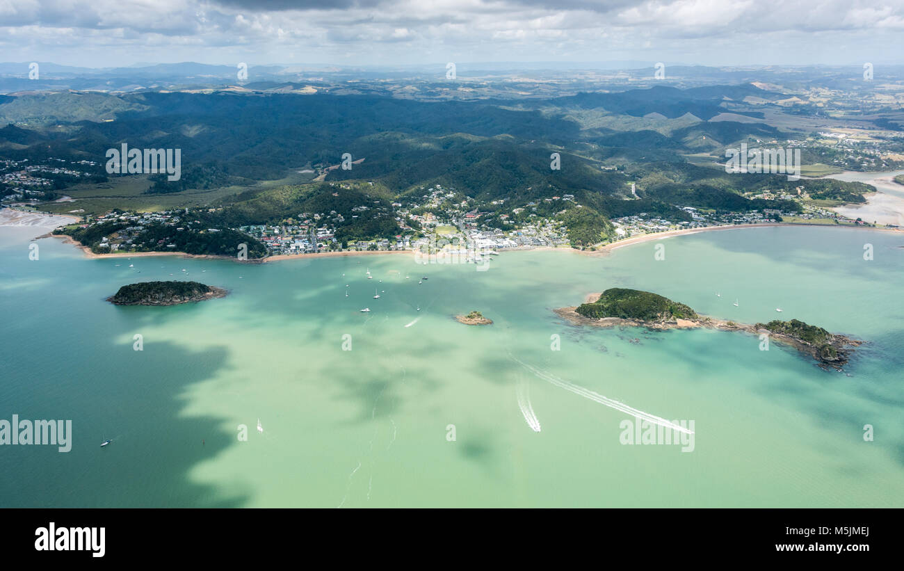 Aerial View of Bay of Islands, North Island, New Zealand Stock Photo ...