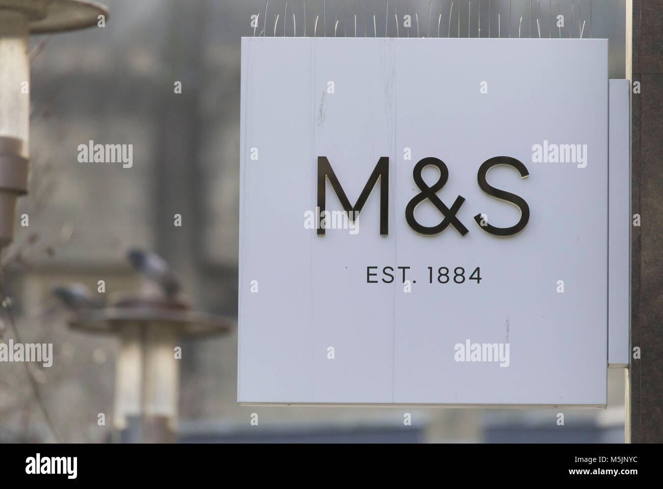 marks and spencers m&s store sign logo Stock Photo - Alamy