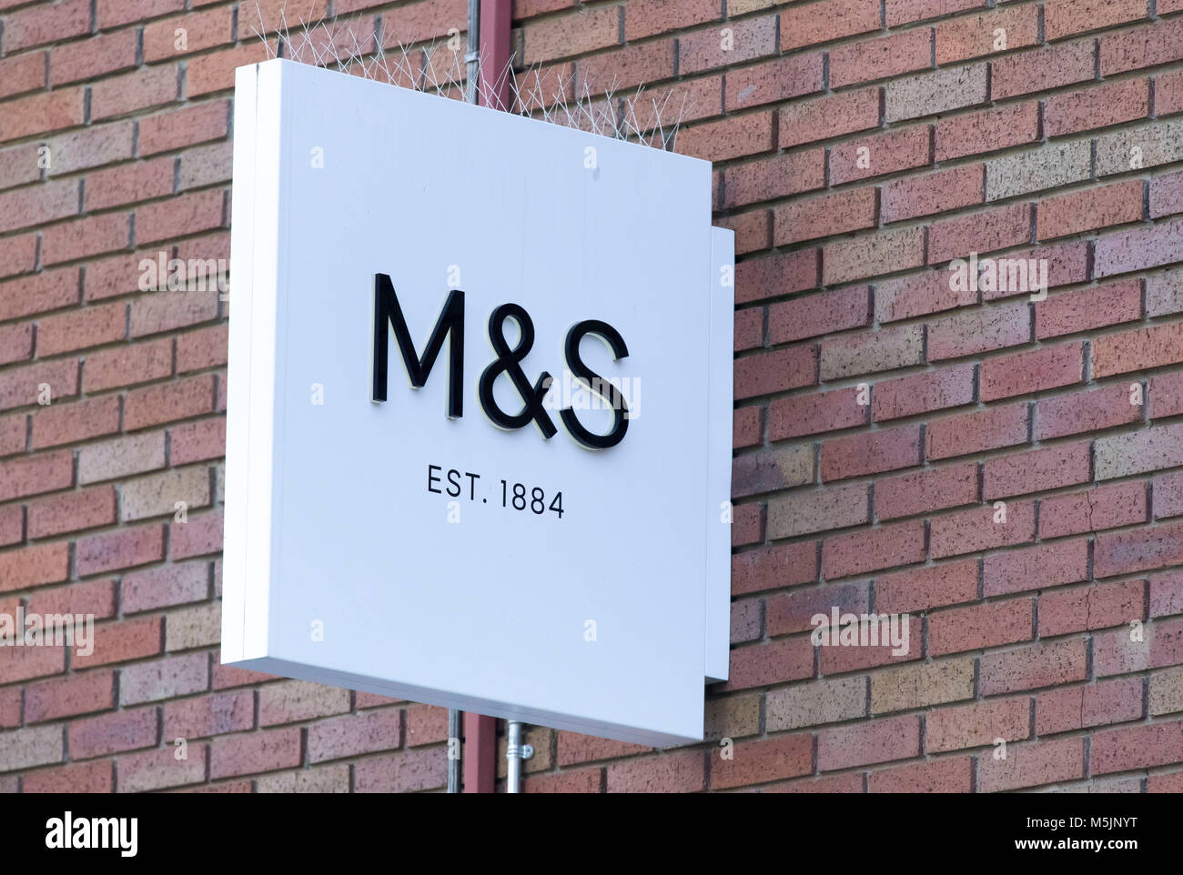 marks and spencers m&s store sign logo Stock Photo - Alamy