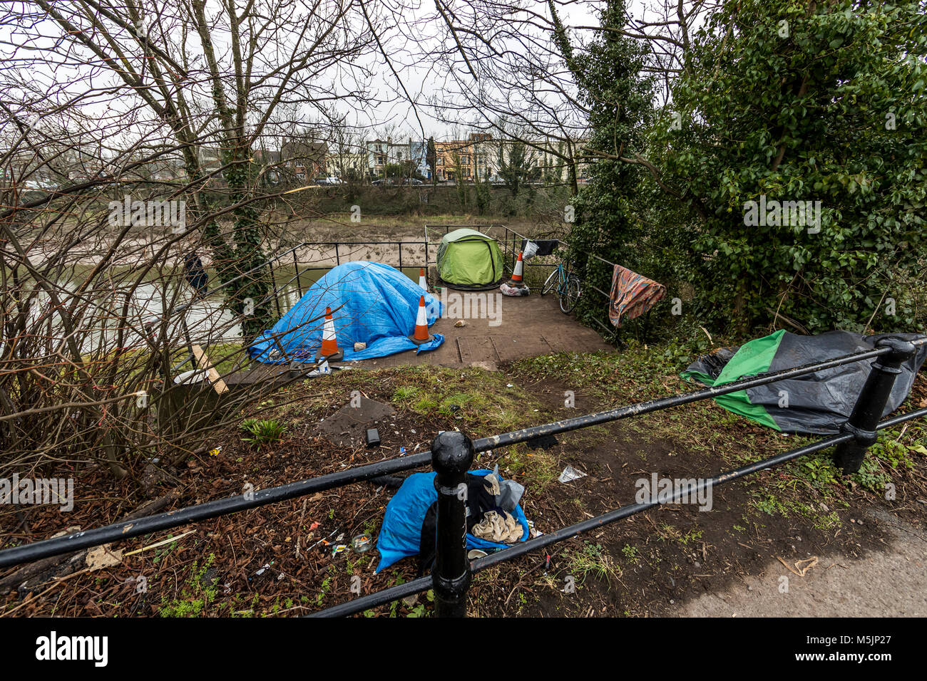 Homeless persons encampment at Commercial Road, Bristol Stock Photo - Alamy