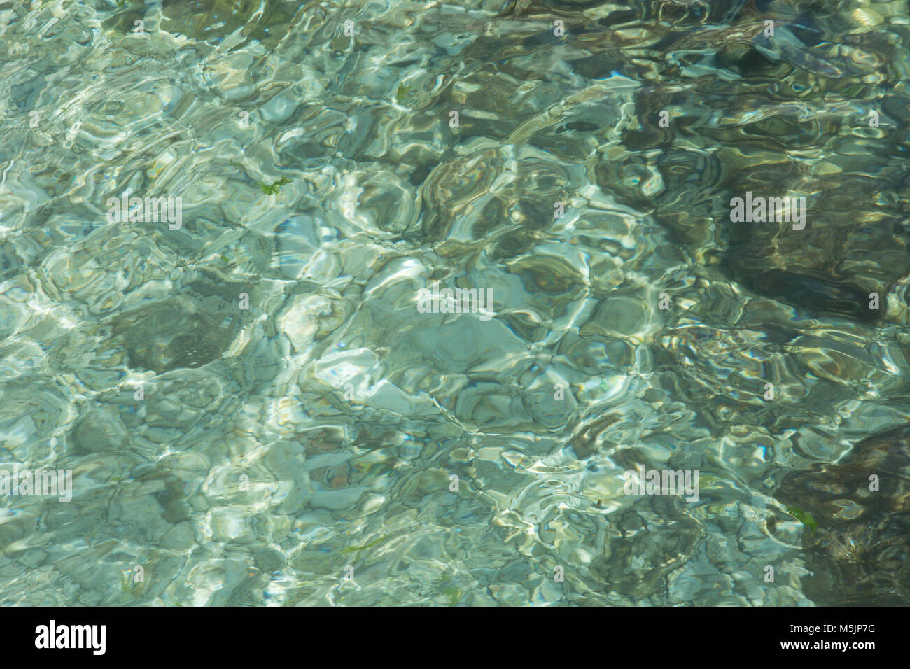 Background made of wave clear azure and blue sea water. View from above ...