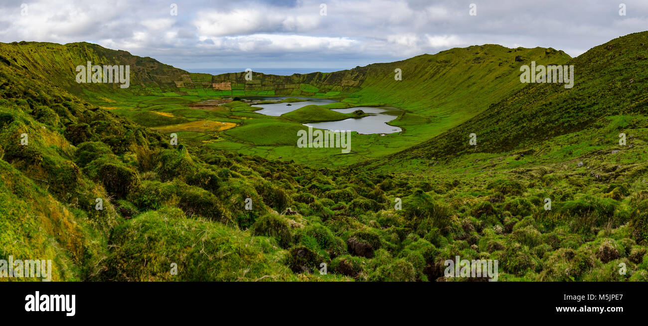Crater,Caldeirão Volcano,Corvo Island,Azores,Portugal Stock Photo - Alamy