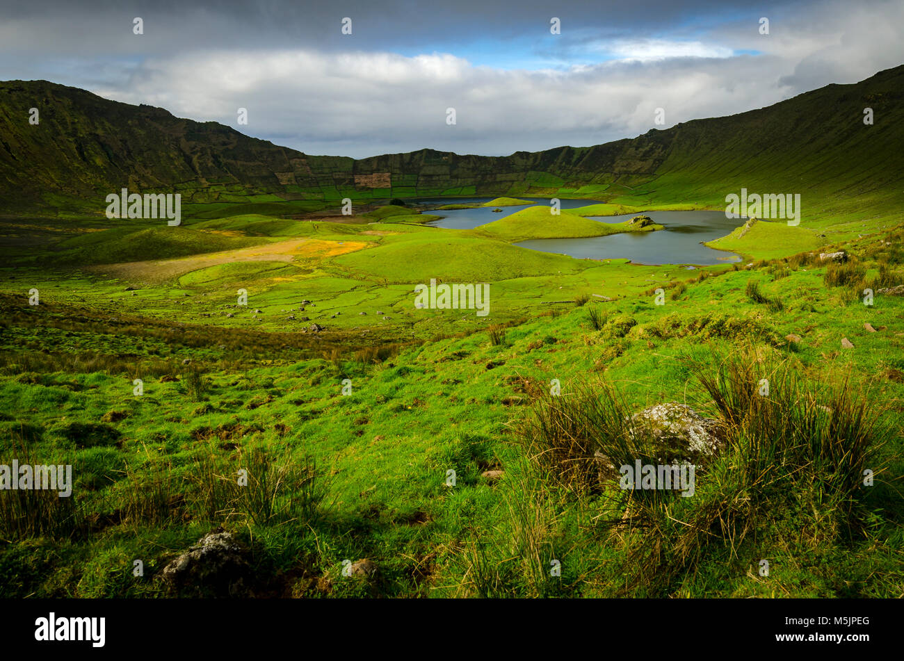 Crater,Caldeirão Volcano,Corvo Island,Azores,Portugal Stock Photo - Alamy