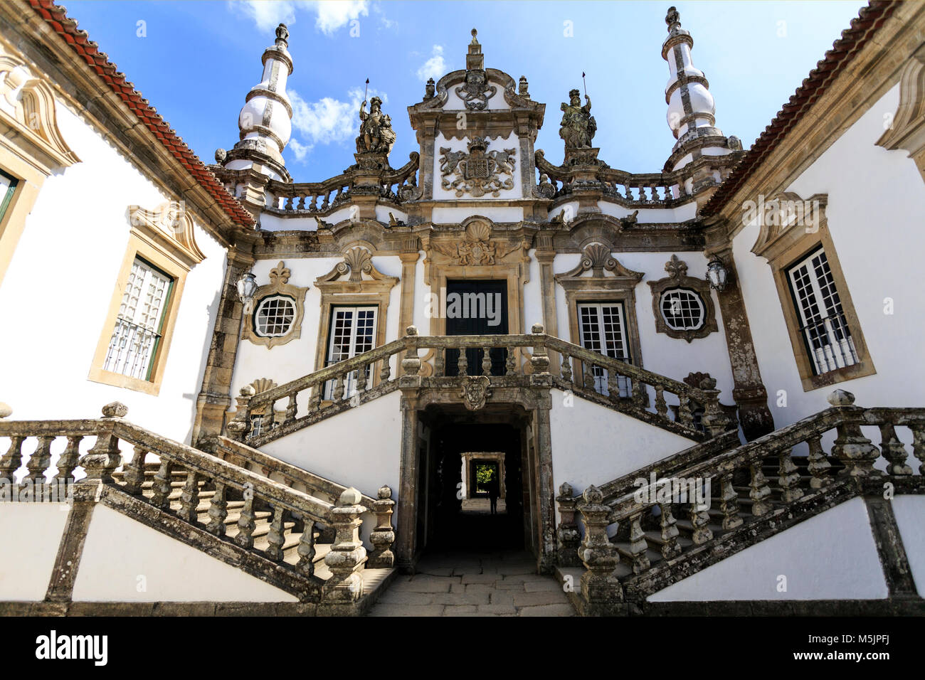 Detail of the main entrance of the Baroque style Mateus Palace, built ...