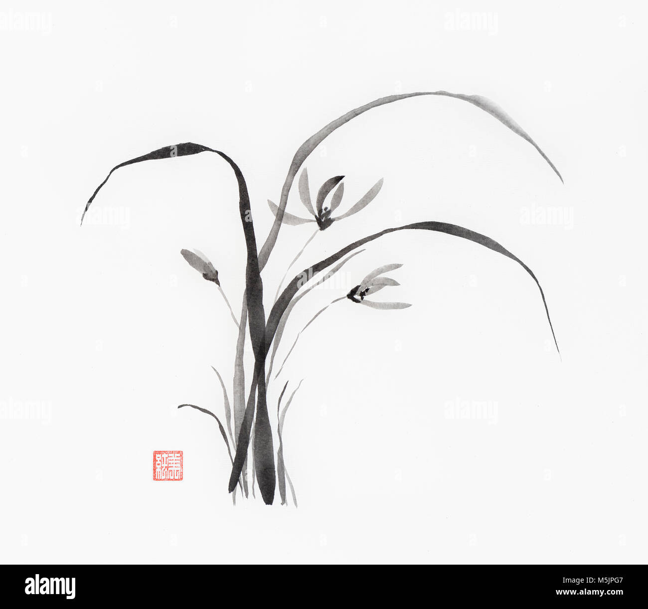 Japanese Sumi E Painting Nature High Resolution Stock Photography and ...