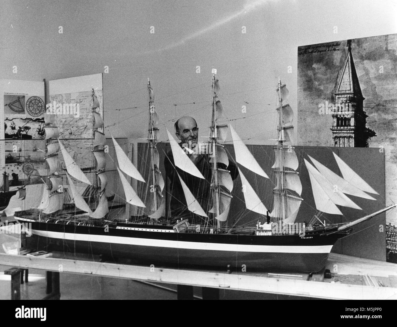 Sail ship toy model Black and White Stock Photos & Images - Alamy