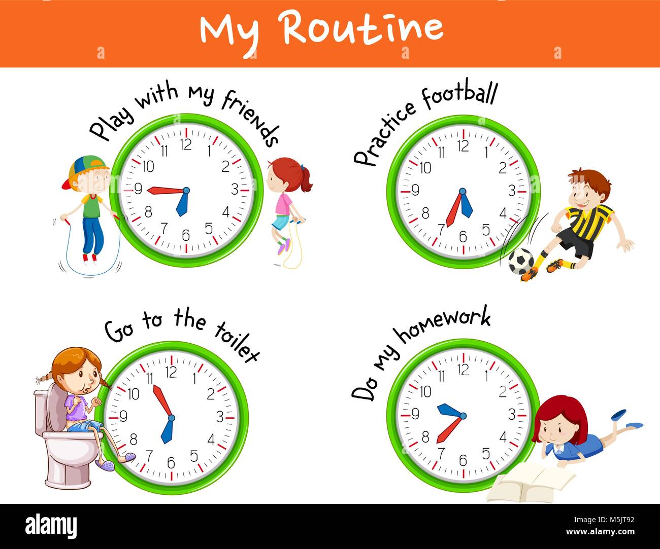 Different routines for children illustration Stock Vector Image & Art ...