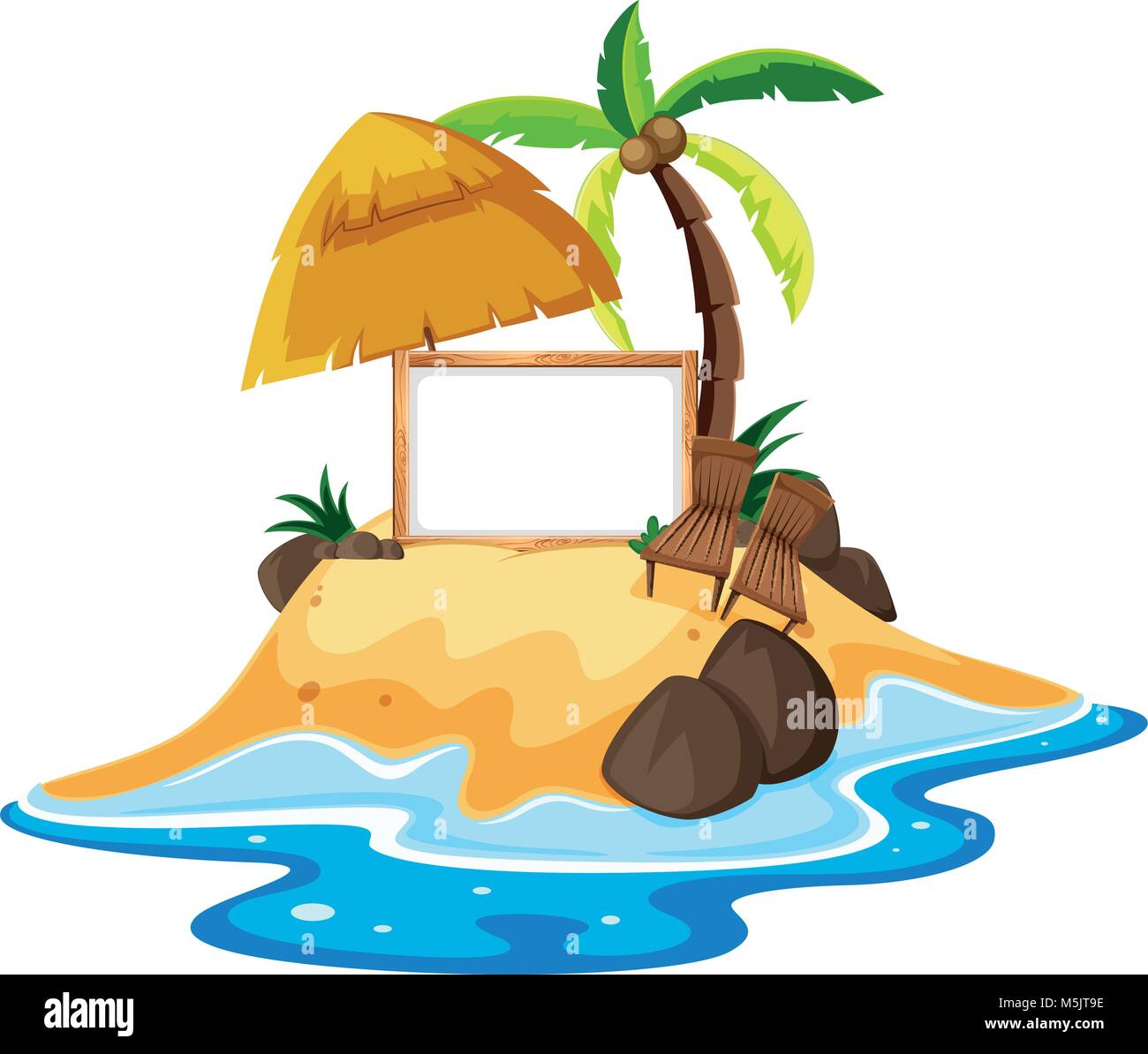 Board template with island in the sea illustration Stock Vector Image ...