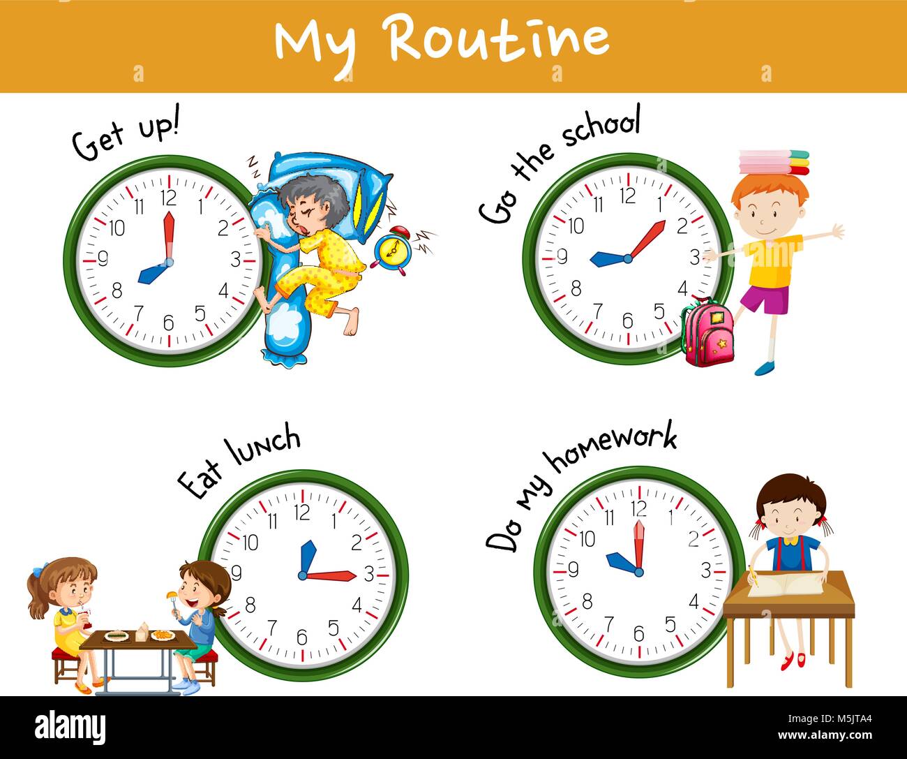 Routine activities Stock Vector Images - Alamy