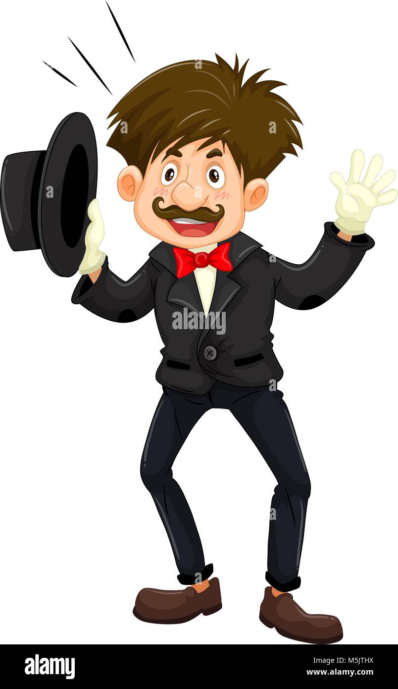 Magician in black tuxedo illustration Stock Vector Image & Art - Alamy