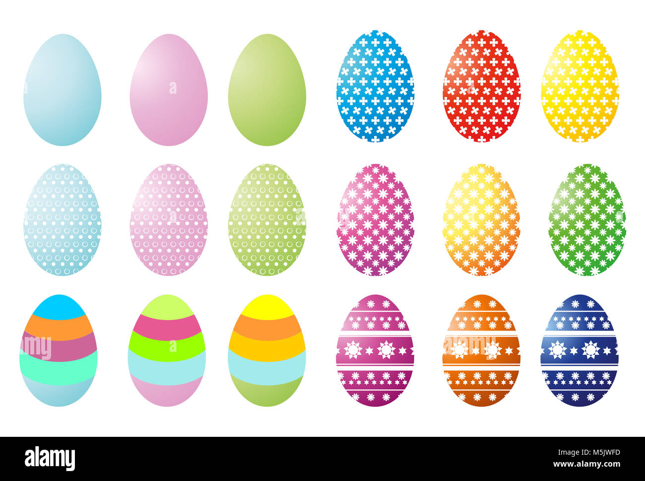 Set of vector ilustration colorful easter egg Stock Photo - Alamy